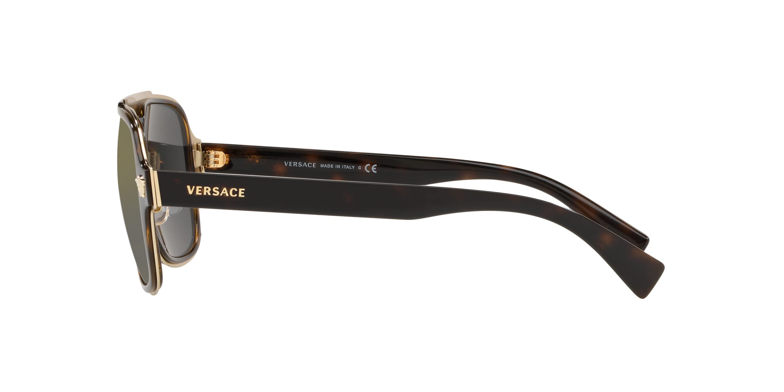 Versace VE 2199 12524T Havana Plastic Square Sunglasses Grey Mirror Lens
