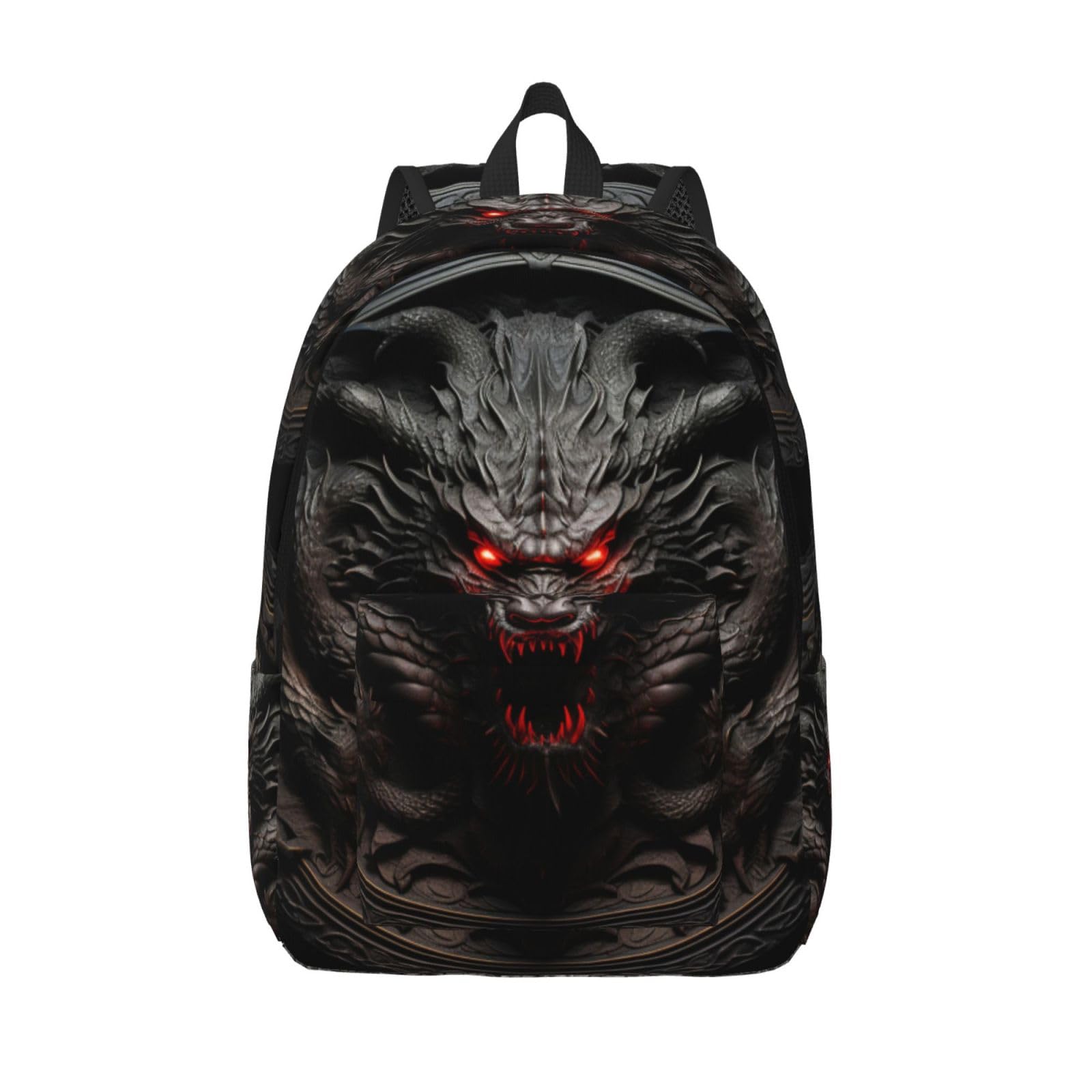 THIRTIMK Black Dragon Casual Large Capacity Backpack, Lightweight Daypack For Work, Travel