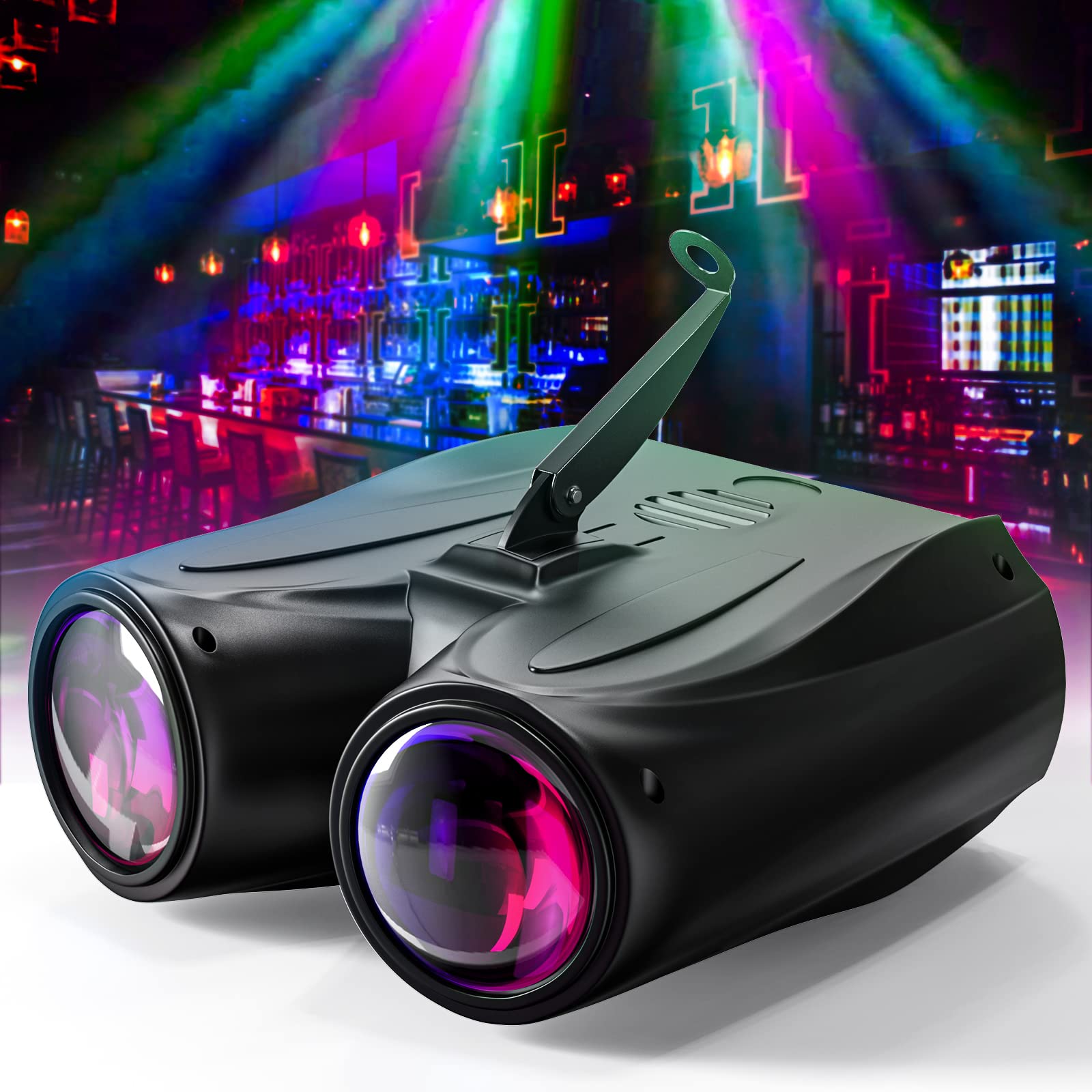 U`King Stage DJ Lights 128 LED Pattern Sound Activated Party Light Moonflower Strobe Lighting Effect for Dance Club Wedding Disco Events
