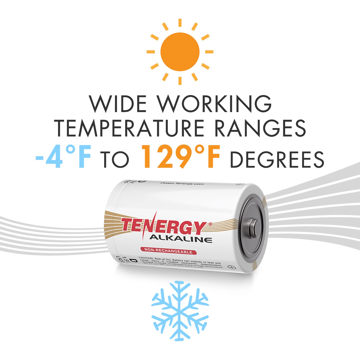 Tenergy 1.5V D Alkaline LR20 Battery, High Performance D Non-Rechargeable Batteries for Clocks, Remotes, Toys & Electronic Devices, Replacement D Cell Batteries, 24-Pack