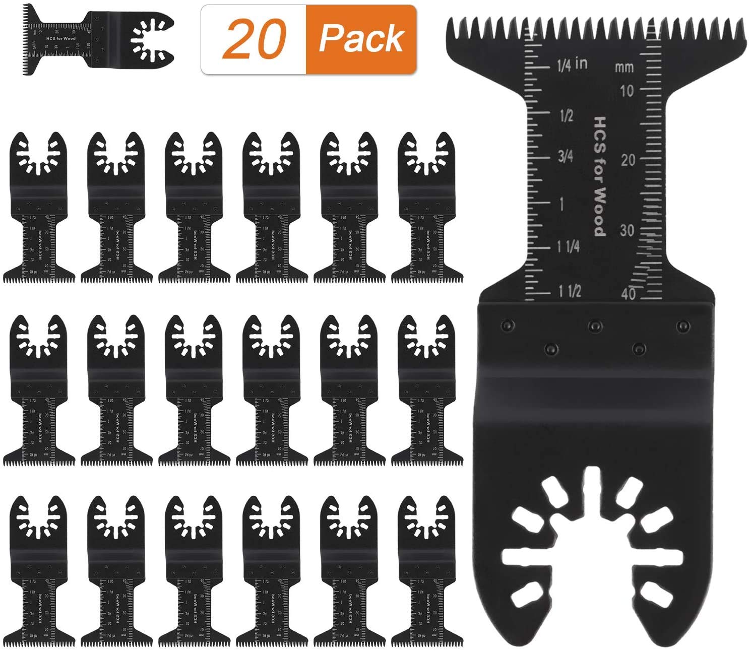 Ymiko 20 Pieces Metal Oscillating Multitool Saw Blades Quick Release Saw Blades Fit Falke Tool Mate Chicago Fein Black & Decker Bosch Craftsman Driving Force EINHELL Dreamel