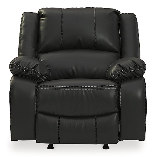 Signature Design by Ashley Calderwell Traditional Faux Leather Power Rocker Recliner, Black