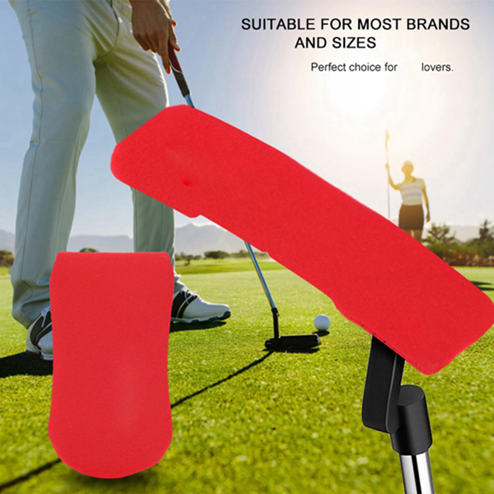 VGEBY1 Golf Putter Cover, Nylon Golf Putter Cover Club Headcover Protection Case Headcover Golf Accessory(Red)