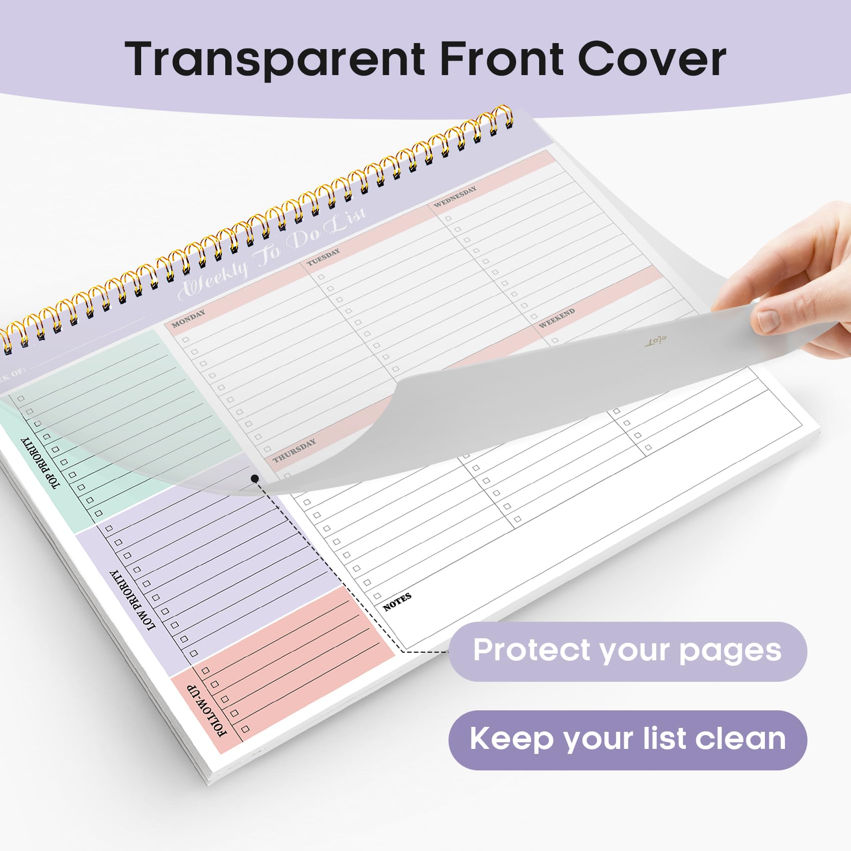 Weekly To Do List Notepad with 52 Undated Sheets（8.5"×11"）- Weekly Desk Planner for Women & Man,Work and Home - Azure Dream