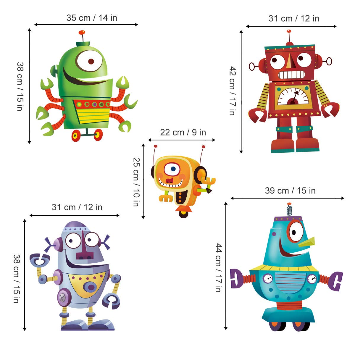 ufengke Cartoon Robot Wall Stickers DIY Removable Vinyl Wall Decals Art Decor for Kids Boys Nursery Bedroom Playroom