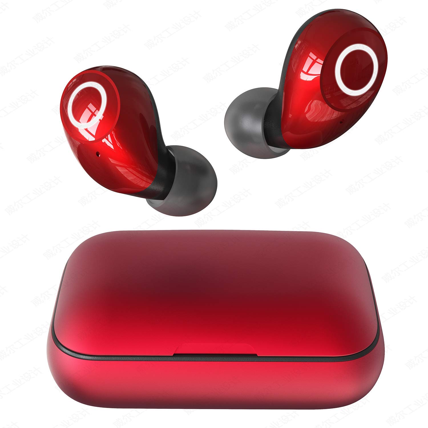 Wireless Earbuds, Torteco T08 Stylish Bluetooth 5.0 Headphones, in-Ear Stereo Wireless Earbuds with Touch Control & One-Step Pairing, IPX6 Water Proof for Running, Sports, Working, Red