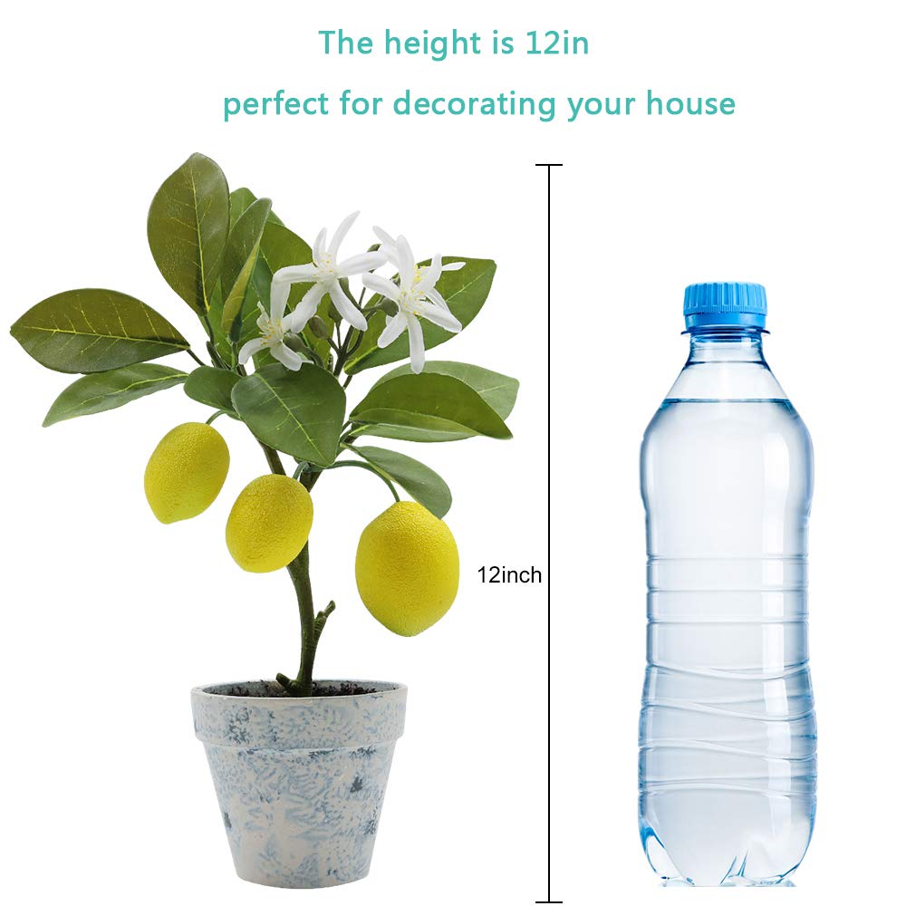 XiaZ Artificial Lemon Tree Plant Topiary, Potted Fake Plants Flower Home Party Garden Decoration