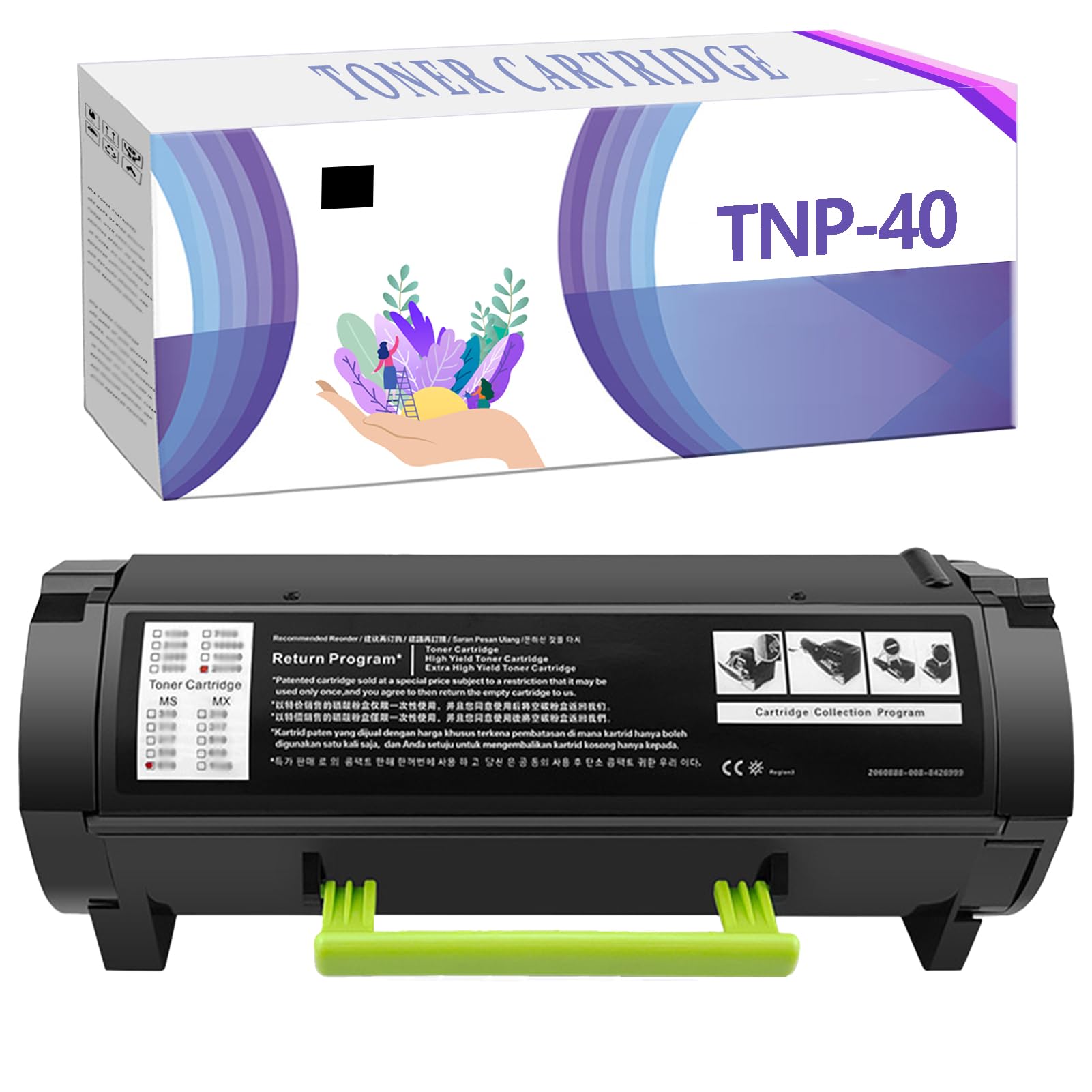 ZIRIA TNP40 Compatible Toner Cartridges Replacement for Konica Minolta TNP40, Work with Bizhub 4020 4020P Printer 1-Pack