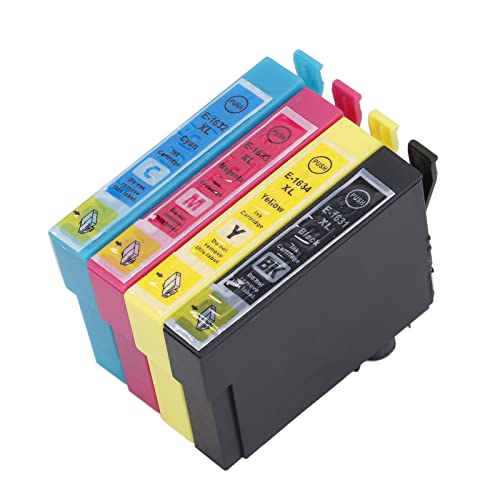 YEmirth 4Pcs Ink Cartridge BK C M Y Smoothly Ink Output Clear Fadeless Print Printer Cartridge with Ink for Workforce WF 2010W