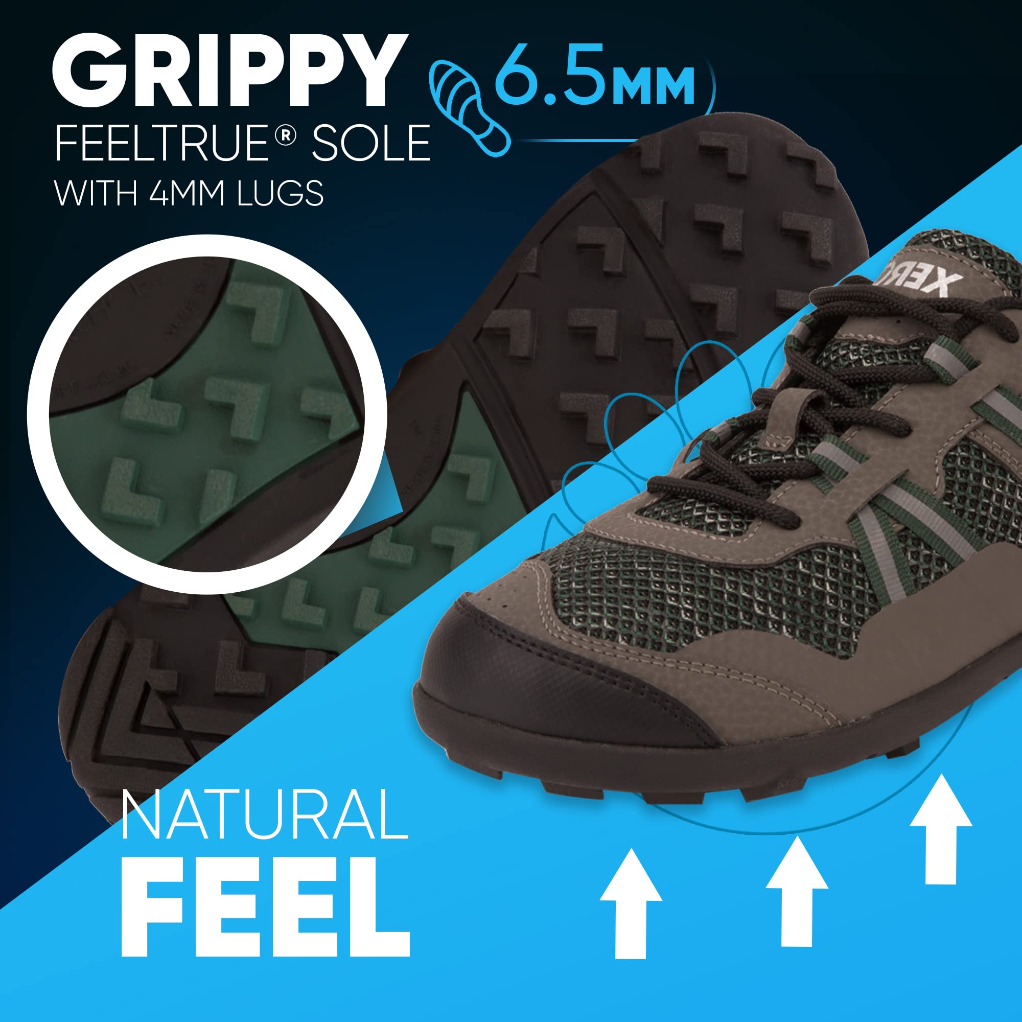 Xero Shoes Women's TerraFlex Lightweight Trail Running & Hiking Shoe - Zero Drop,Black,7.5