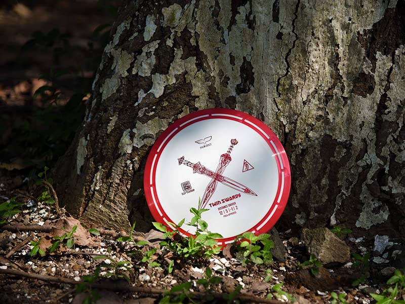 Yikun Professional Disc Golf Twin Swords Tortoise Fruit Line Distance Driver 170-175g Perfect for Outdoor Games and Competition (Red)