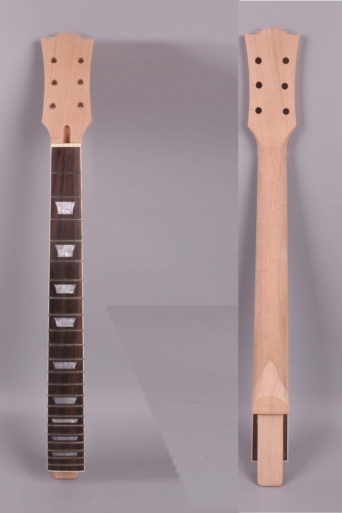 Yinfente Electric Guitar Neck 22 fret 24.75 inch Mahogany Rosewood Fretboard Guitar Neck Replacement Set in Heel DIY guitar project (standard style)