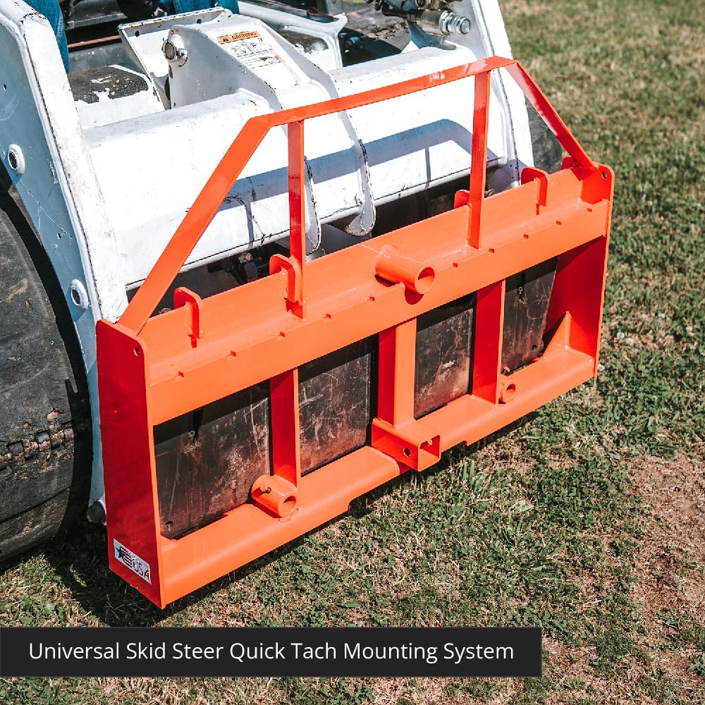 Titan Attachments UA USA Made Orange Pallet Fork Frame Attachment, 48†Fork Blades, Rated 4,000 LB