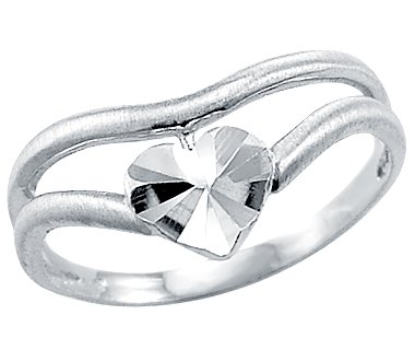 Sonia Jewels Size- 10-14k White Gold Beautiful Heart Thumb Ring