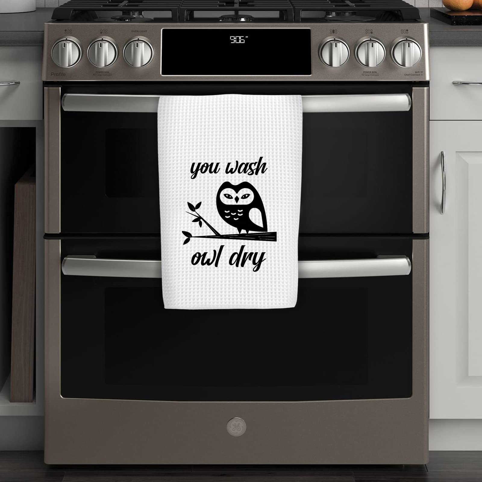 WCGXKO Owl Lover Gift Owl Kitchen Decor Housewarming Gift You Wash Owl Dry Dish Towel Kitchen Towels Tea Towel (You wash owl Dry)