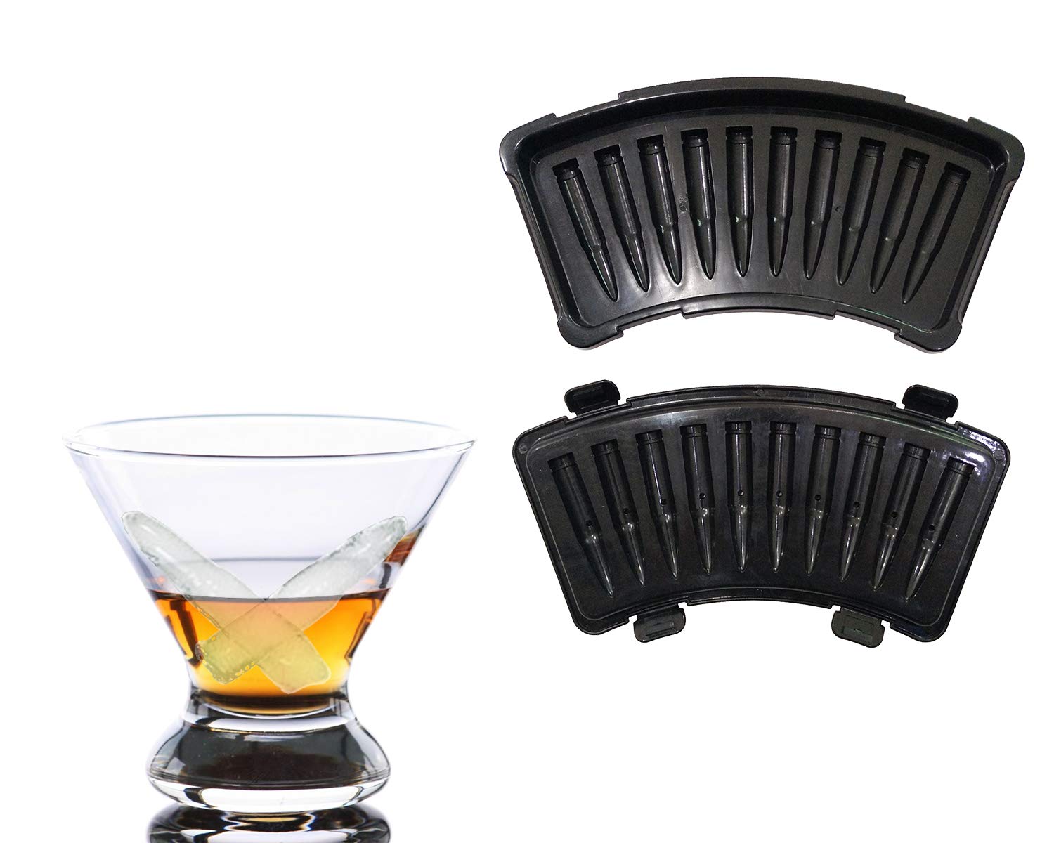 Weapon Series Whisky 3D Cube Ice Ball Molds Grenade Mould Handgun Ice Mold Bullet Tray Ice Maker Set of 6 By TAISI