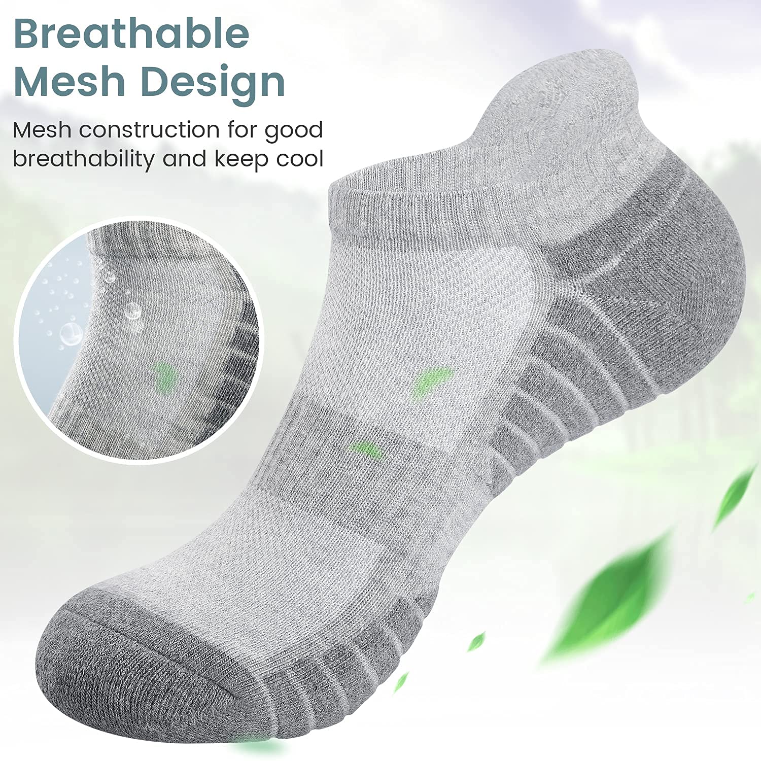 TANSTC Low Cut Breathable Athletic Socks Ankle Socks (6 Pairs