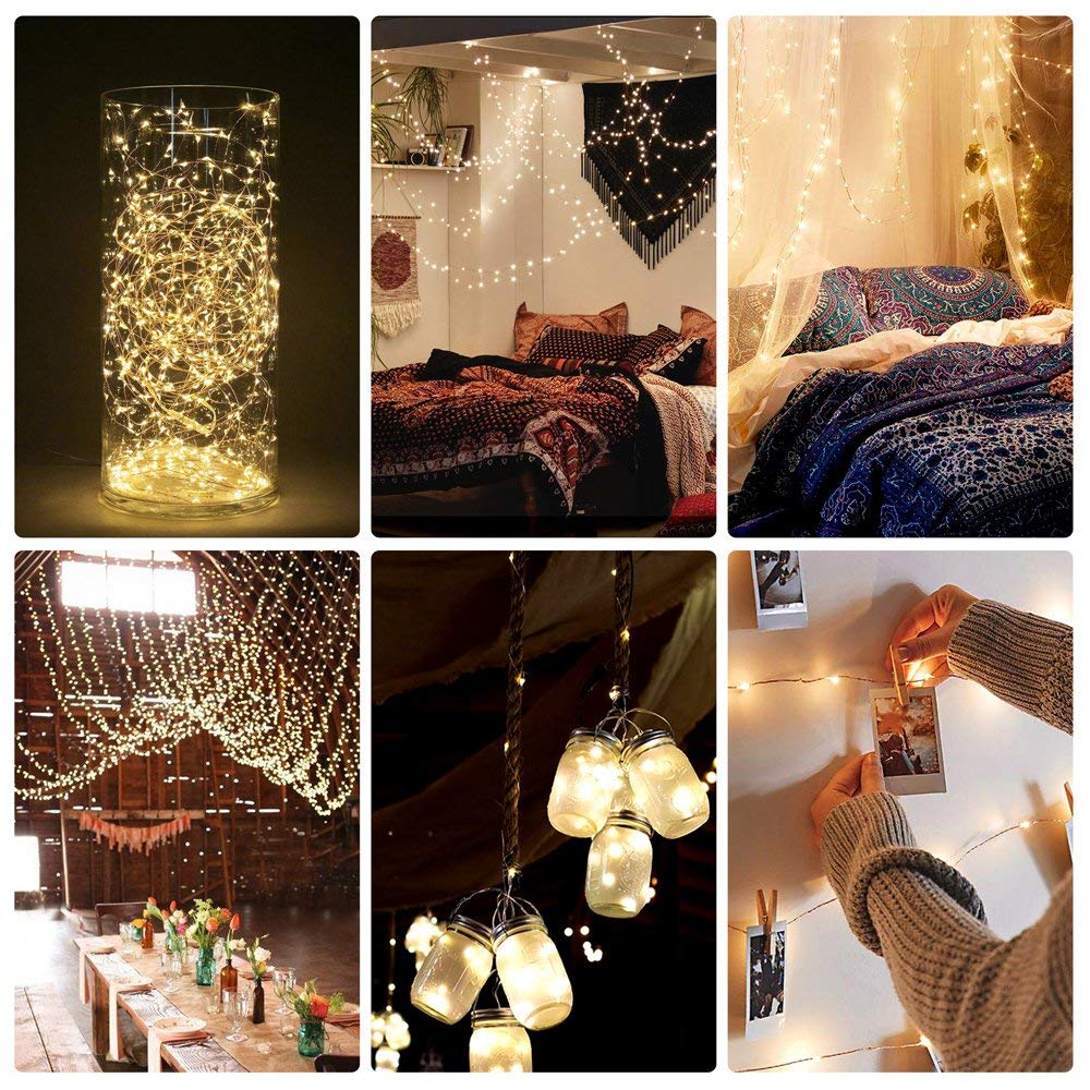 Solar Powered String Lights, 200 LED Copper Wire Fairy Lights 72ft Waterproof Solar Decoration Lights Indoor Outdoor Garden Dancing, Party (Warm White)