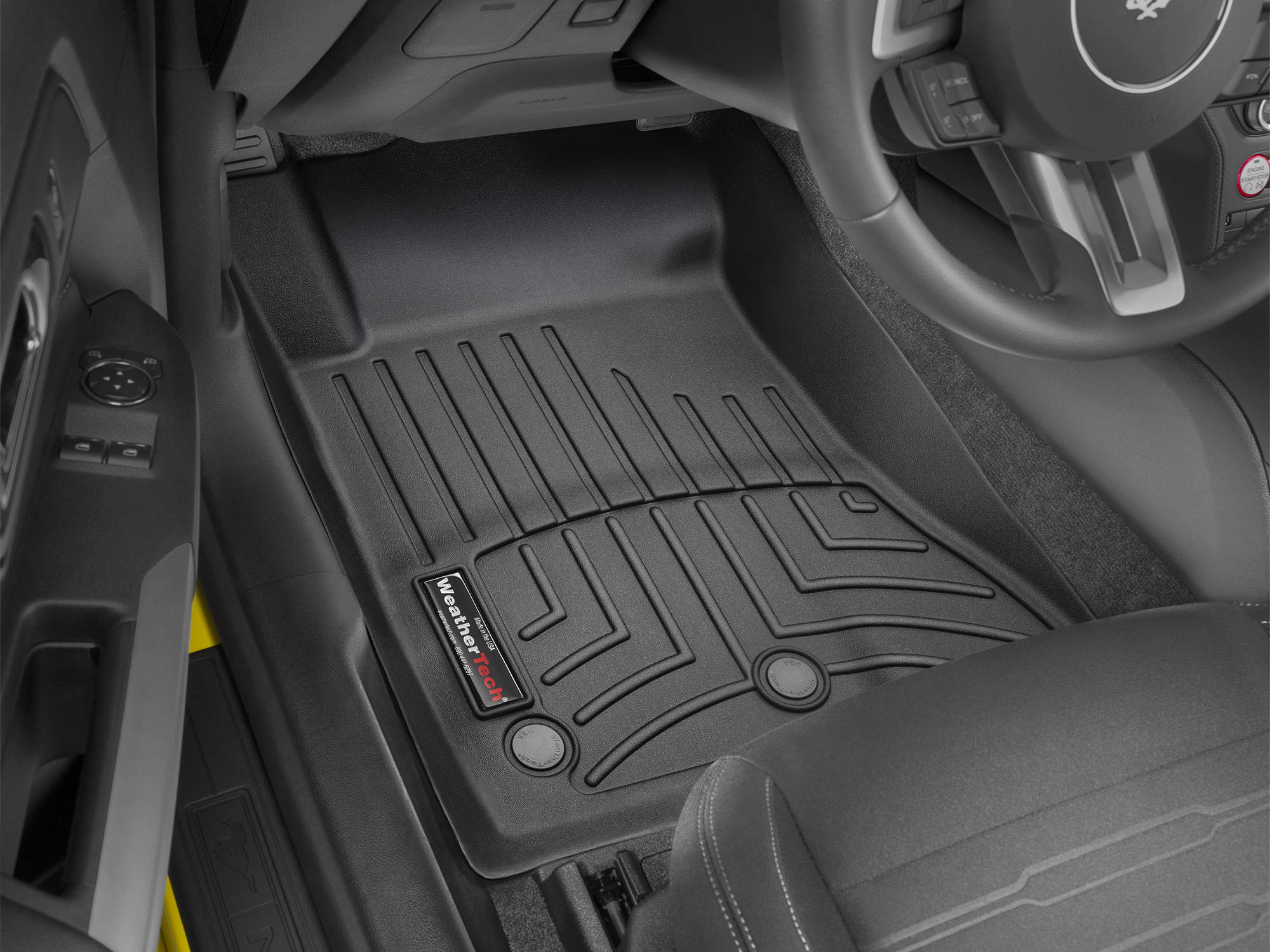 WeatherTech Custom Fit FloorLiners for Ford Mustang Shelby GT350R, Mustang Shelby GT500, Mustang, Mustang Mach 1, Mustang Shelby GT350-1st Row (446991), Black