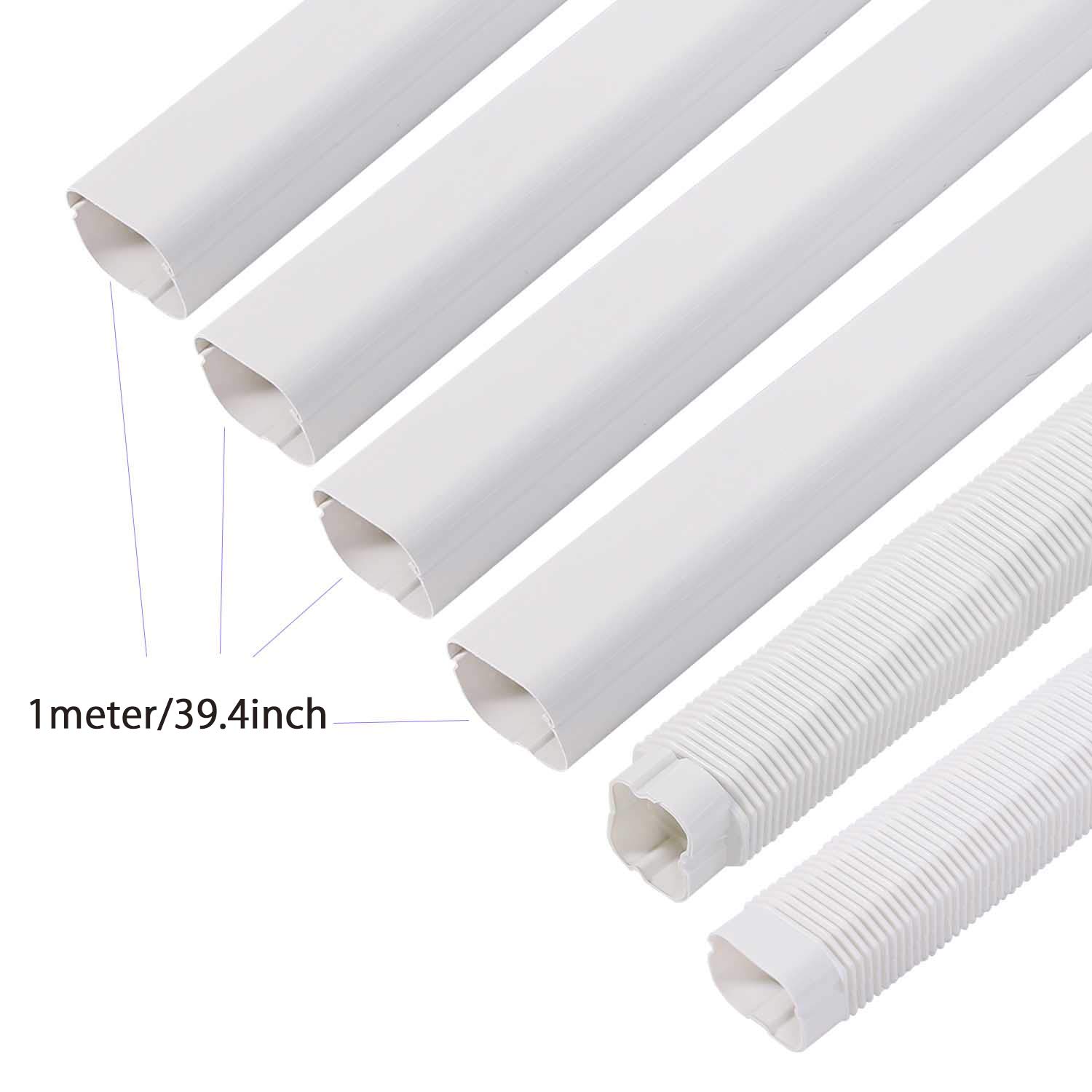 TAKTOPEAK 3'' 17 Ft [Quick Installation] PVC Decorative Line Cover Kit for Ductless Mini Split Air Conditioners, Central AC and Heat Pump Systems