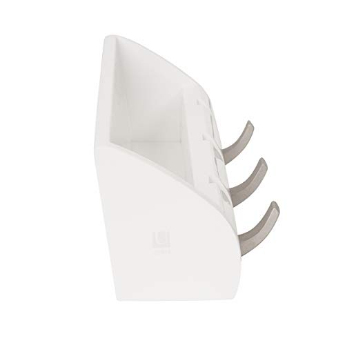 Umbra Cubby Mini Organizer – with Hooks and Compartment, Great for Holding Keys, Phone, Chargers, Mail, and Oher Goods, Compact Storage, White
