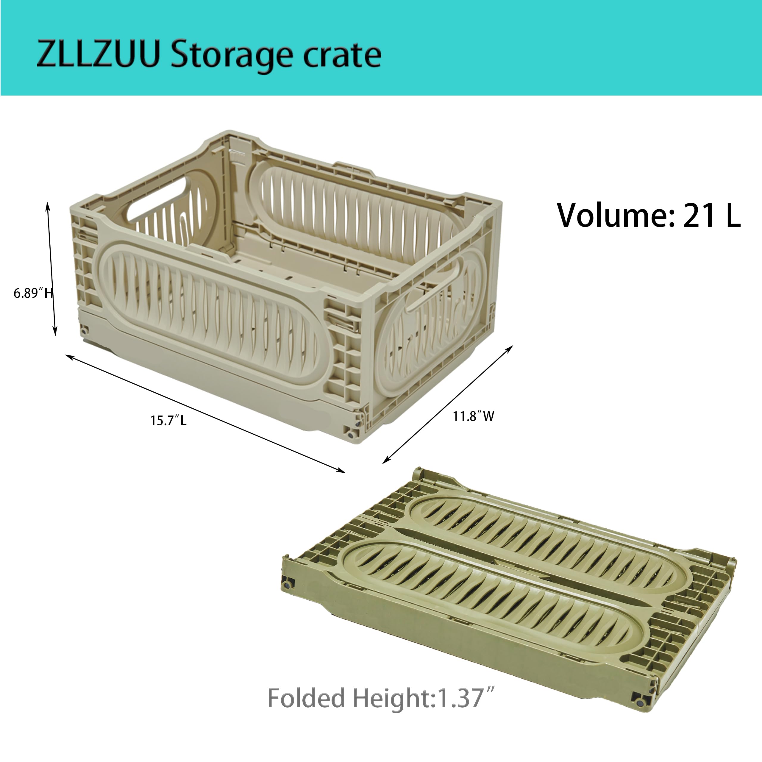 ZLLZUU 4 Pack Plastic Crates Stackable Storage Containers, Foldable Milk Crate Storage Bins Collapsible Crate for Storage, Plastic Storage Basket for Organizing( Small,Orange)