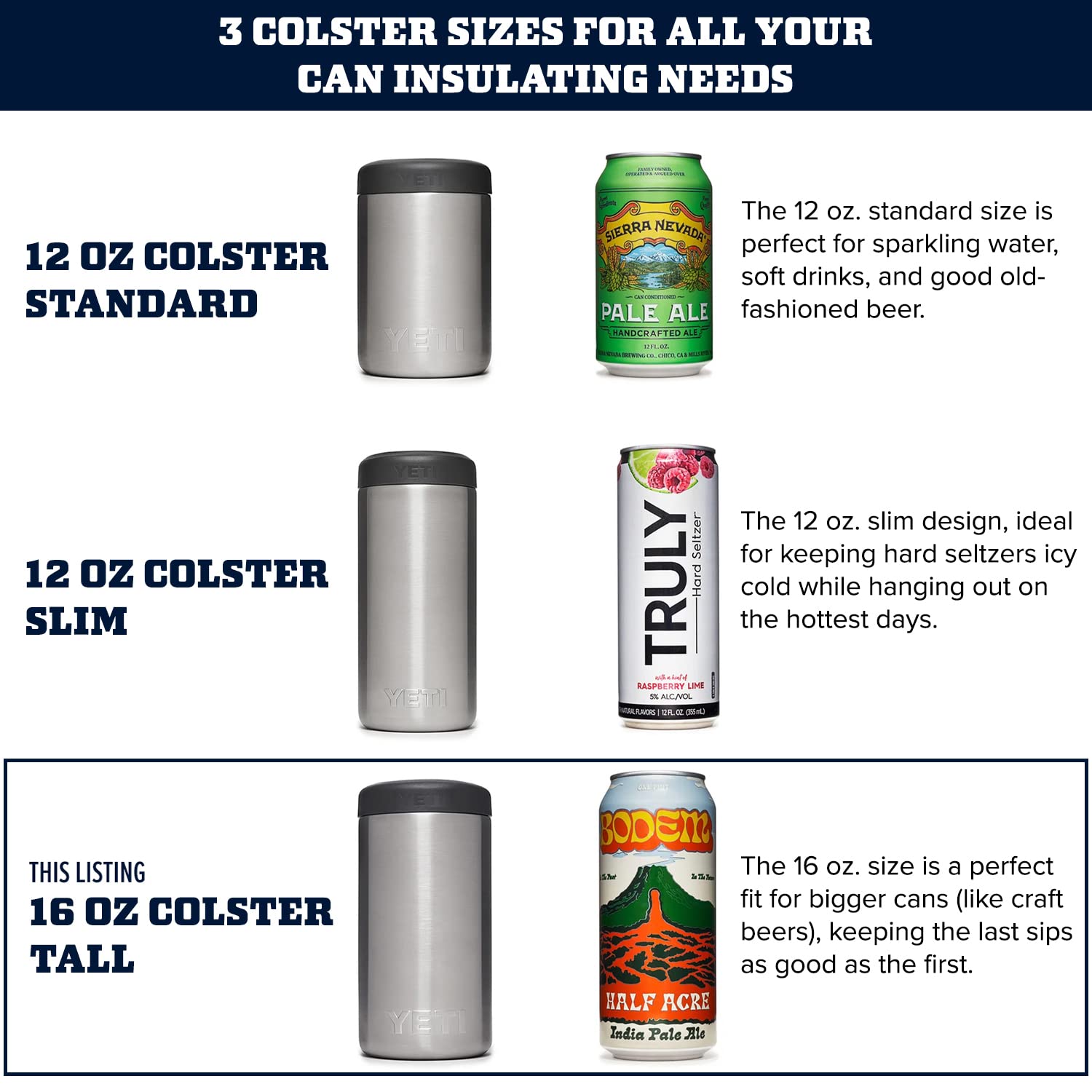 YETI Rambler 16 oz. Colster Tall Can Insulator for Tallboys & 16 oz. Cans, Harvest Red