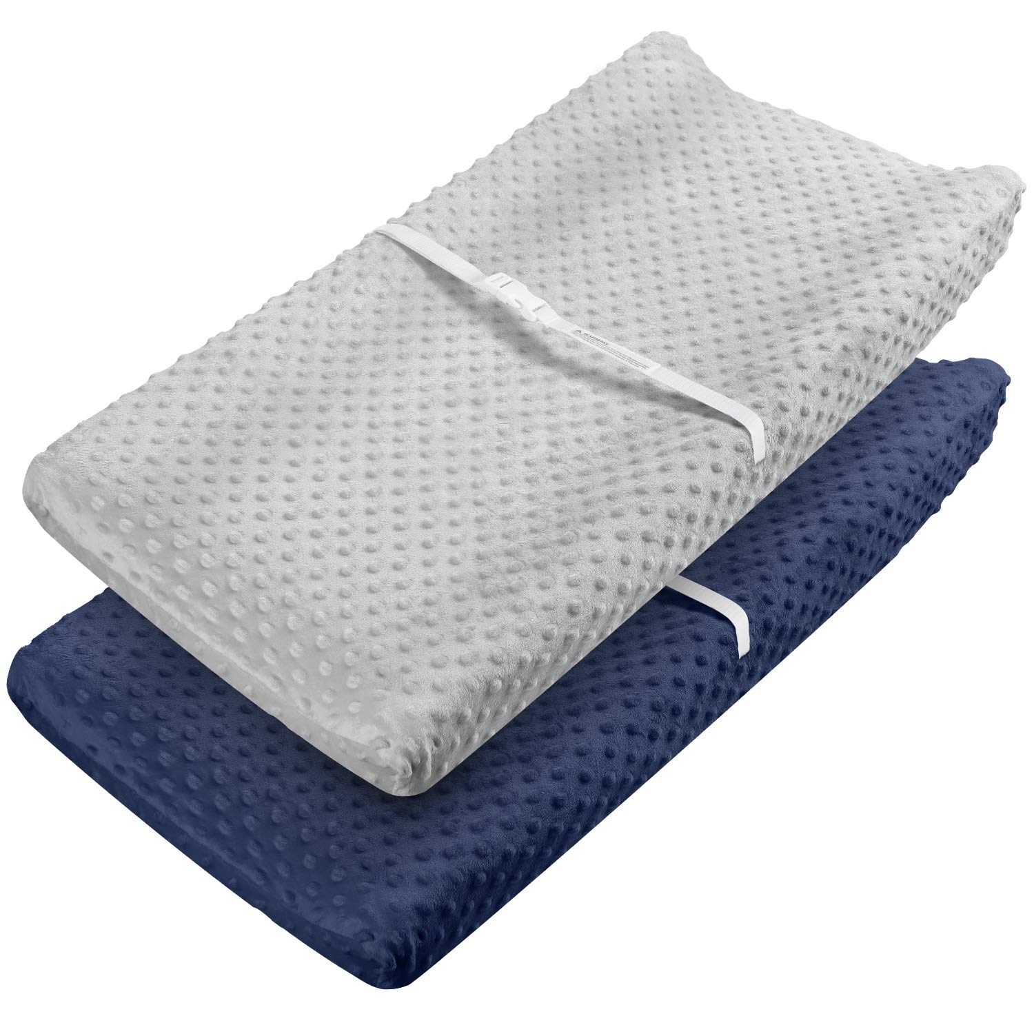 Ultra Soft Minky Dots Plush Changing Table Covers and Travel Baby Changing Pad with Wipes Pocket