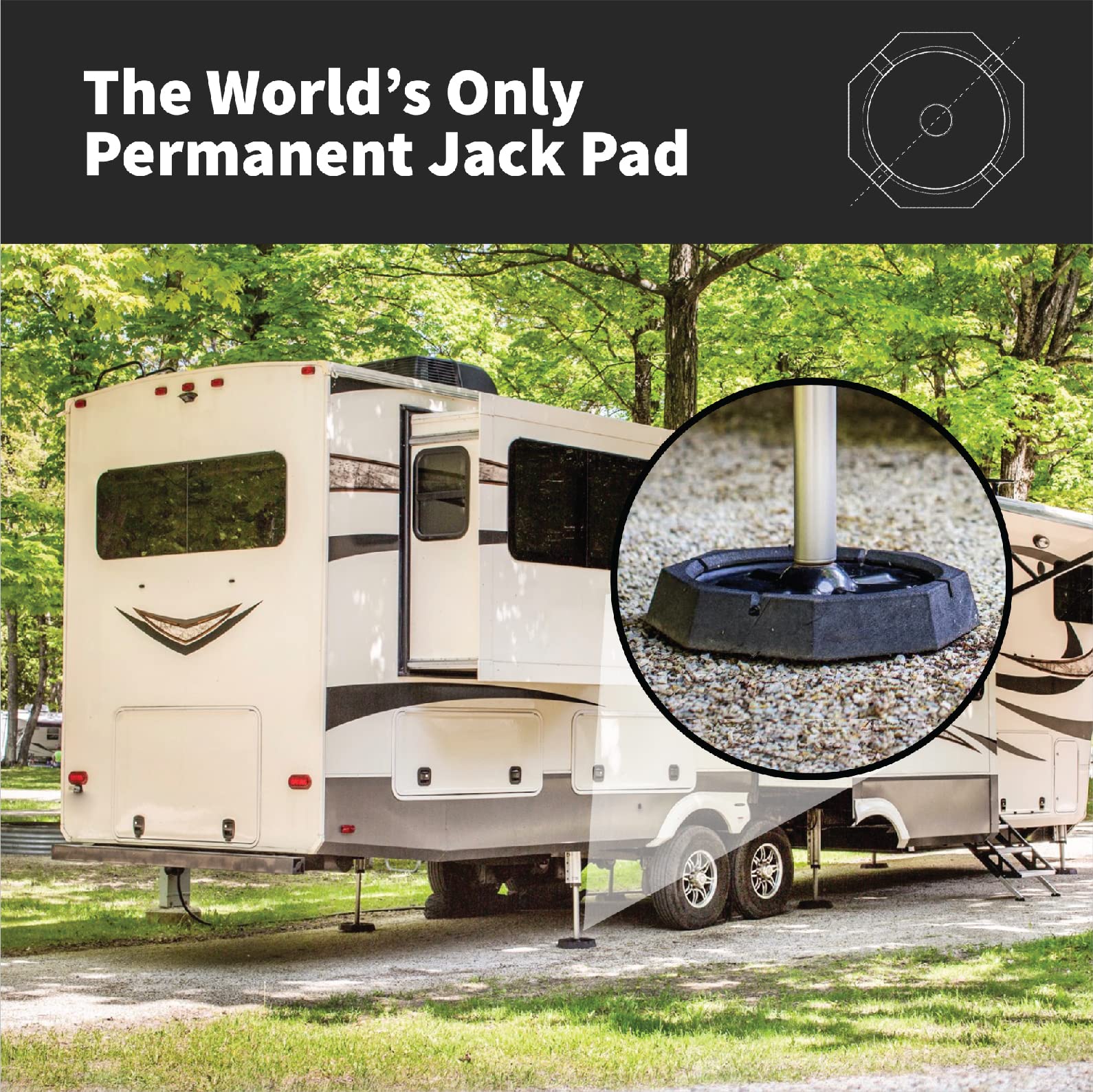 SnapPad Xtra Singles RV Jack Pads – Fit for Fifth Wheels, Class A & B Motorhomes, Travel Trailers - Compatible with Major RV Brands & Leveling Systems - for 9” Round Jack Feet - Made in USA