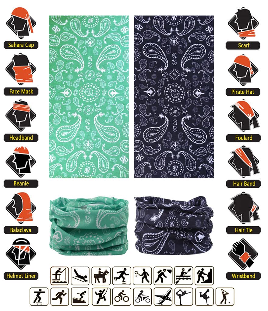 VANCROWN Headwear Head Wrap Sport Headband Sweatband 220 Patterns 12 in 1 Magic Scarf 12PCS & 6PCS 12 in 1 (12PCS.Weave)