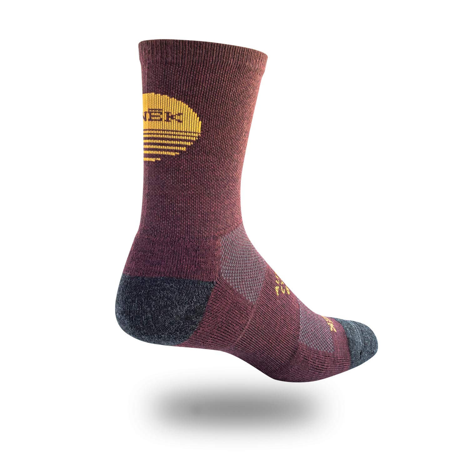 Snēk Cycling Merino Pedal Faster Sock - Heather/Charcoal Grey Large (US Men's 9-12/US Women's 12-15)