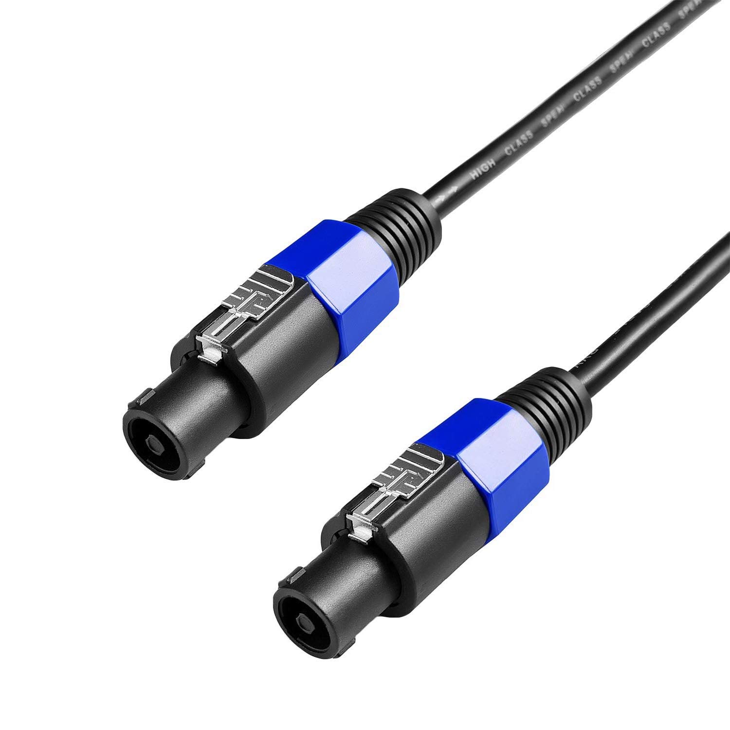 Yoico 2Pcs 25 Feet Professional Speakon to Speakon Cables Wire Speaker Audio Amplifier Cord 7mm with Twist Lock