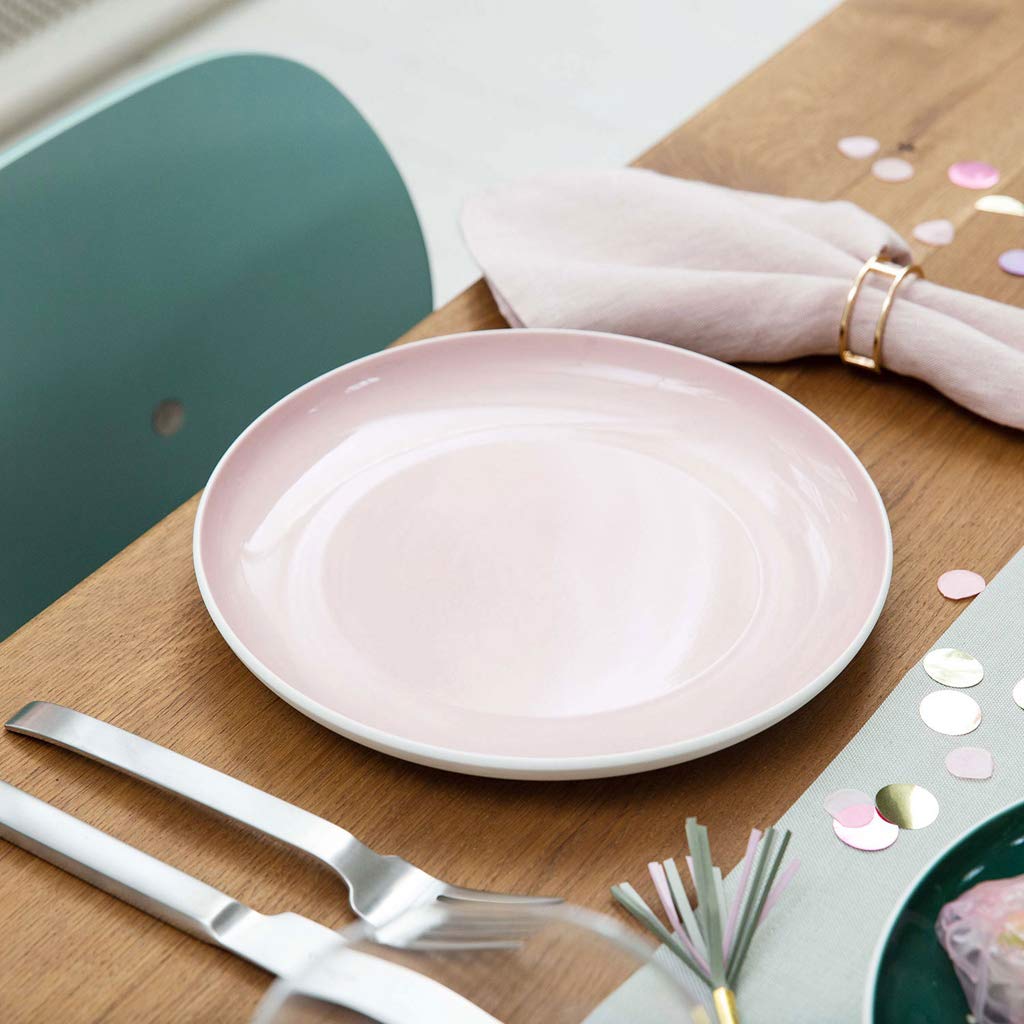 Villeroy & Boch it's my match powder Round Plate : Uni, 9.5 in, Premium Porcelain, Pink