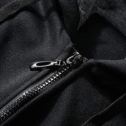 ZITY Men's Zip Up Hoodie Heavyweight Winter Sweatshirt Fleece Sherpa Lined Warm Jacket Black Gray XX-Large
