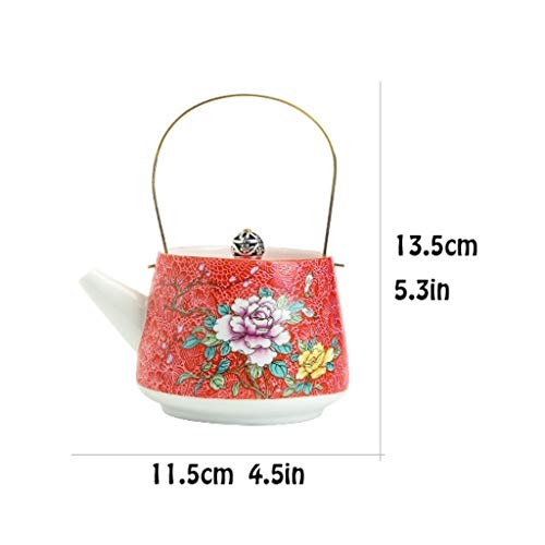 ZNZN Ceramic Kettle Retro Teapot Household Fashion Small Teapot with Exquisite and Comfortable Design Handle (210ml,7.1oz) Multifunctional Water Kettle (Color : F)