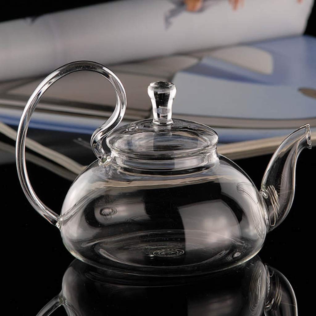 ZNZN Creative Glass Kettle for Boiling Water On Open Flame Clear Kettle with Portable Handle (600ml/ 20.2oz, 800ml/ 27oz) Multifunctional Water Kettle (Size : Large)