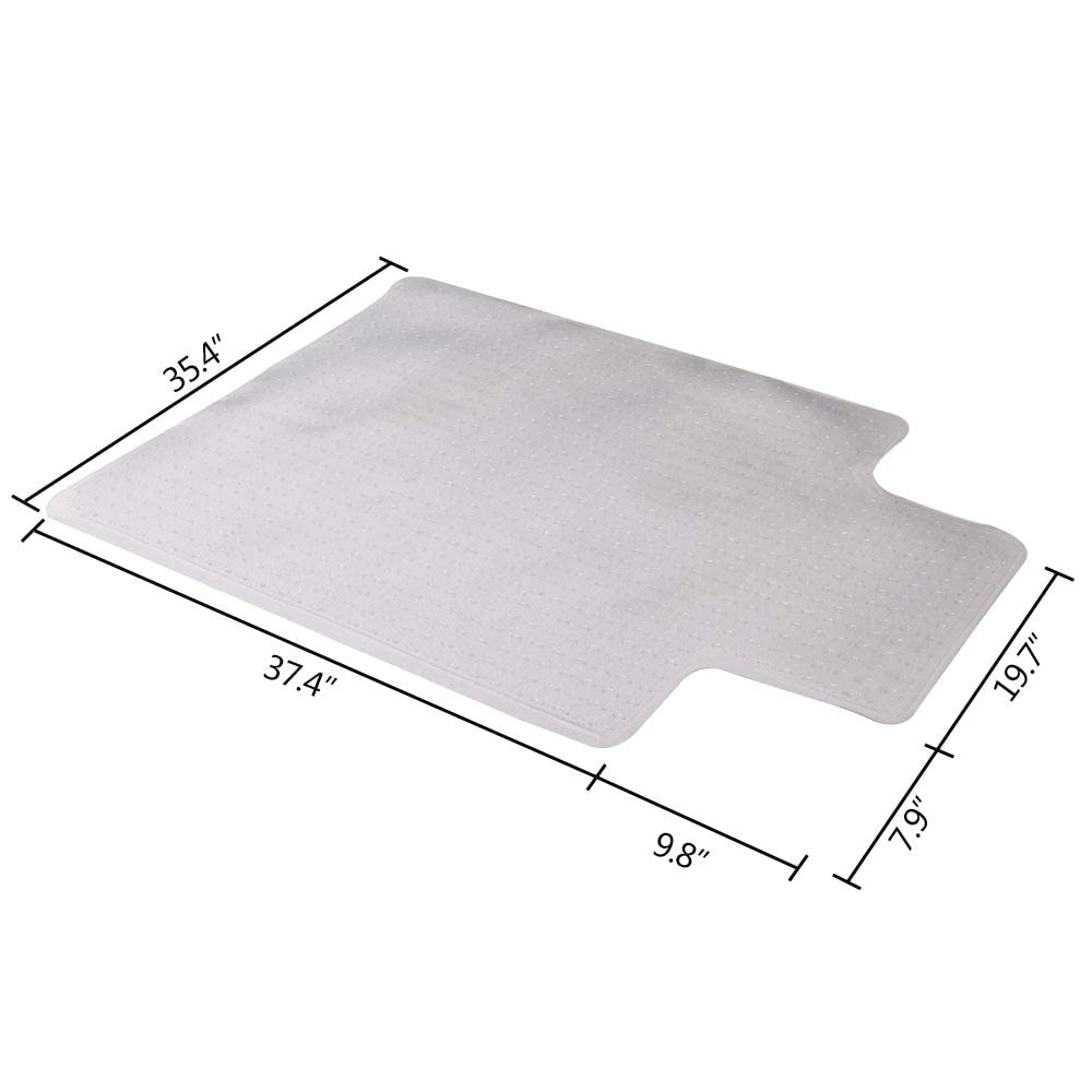 Transparent Office Chair Mat, Clear Chair Mat with Lip for Carpet, Fit on Low and Medium Pile Carpets, PVC Matte Home-use Protective Mat (90x120x0.2 CM)