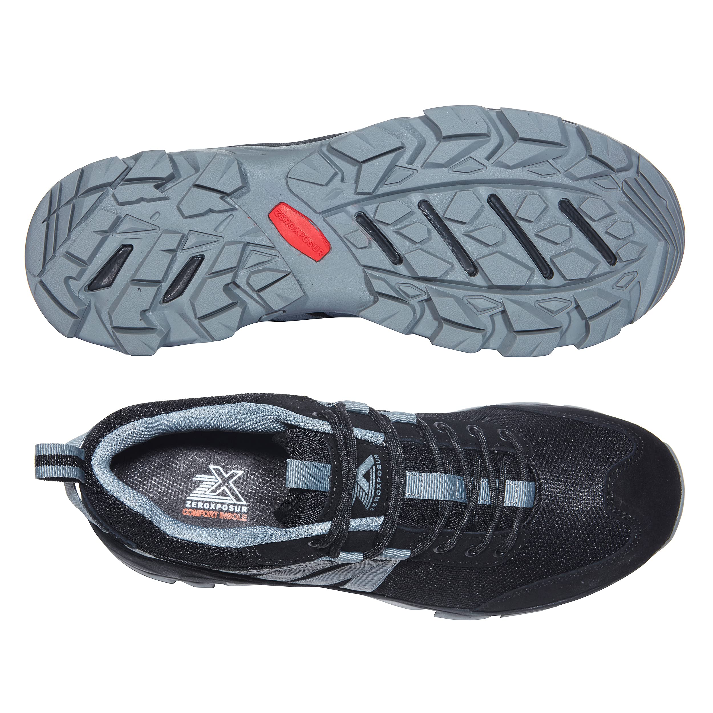 ZeroXposur Men's Denver Mesh Hiker Lightweight Outdoor Trail Hiking & Trekking Shoes - Stingray Black - 8.5