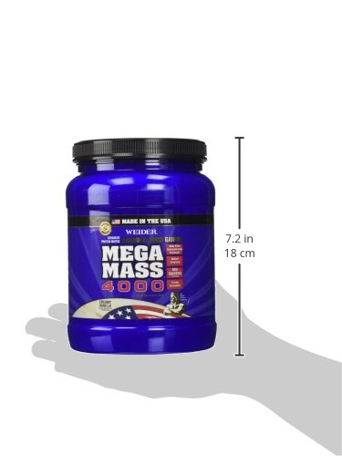 Weider MEGA MASS, Clean Anabolic Mass Gainer Formula, Creamy Vanilla, 1.98lbs
