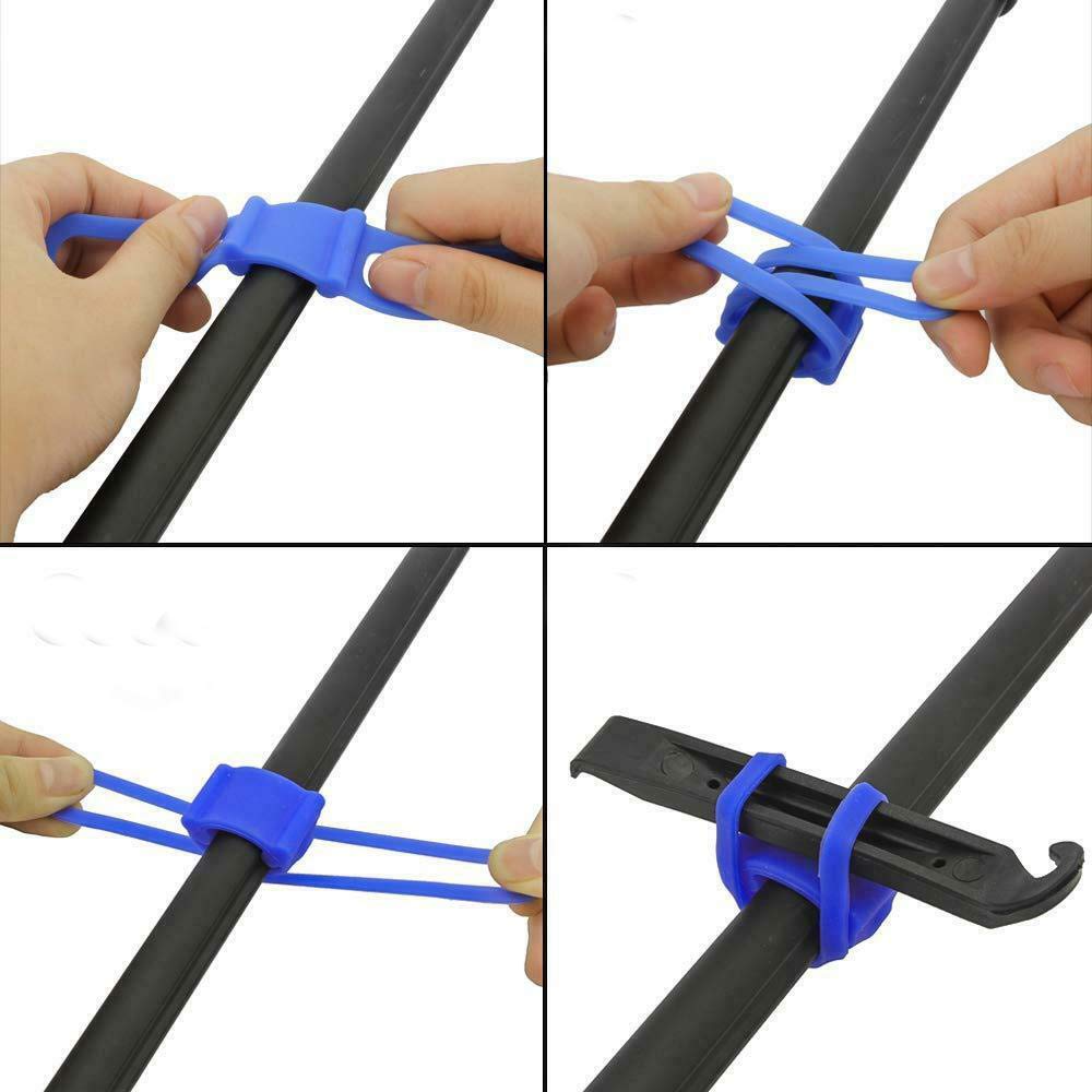 Yahpetes Silicone Bicycle Band 6 Pcs Bike Light Holder Strap 5.7" Flashlight Band Phone Strap Tie Ribbon Mount Holder for Light Handlebar Mount (6 PCS)