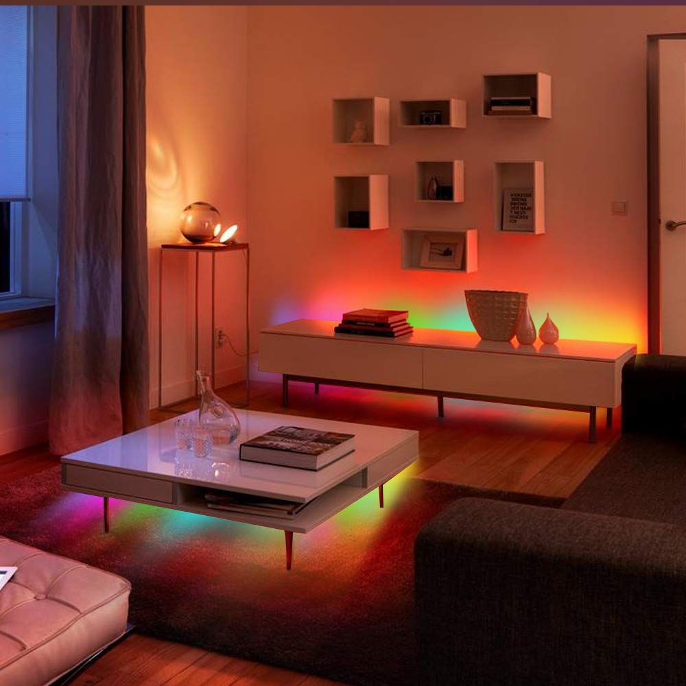 Suyoo LED Strip Light Kit 16.4ft/5m 240LED Flexible Color Changing RF Remote Led Lights Strips 5050 RGB Rope Light with 44 Key Controller 12V3A Power Supply