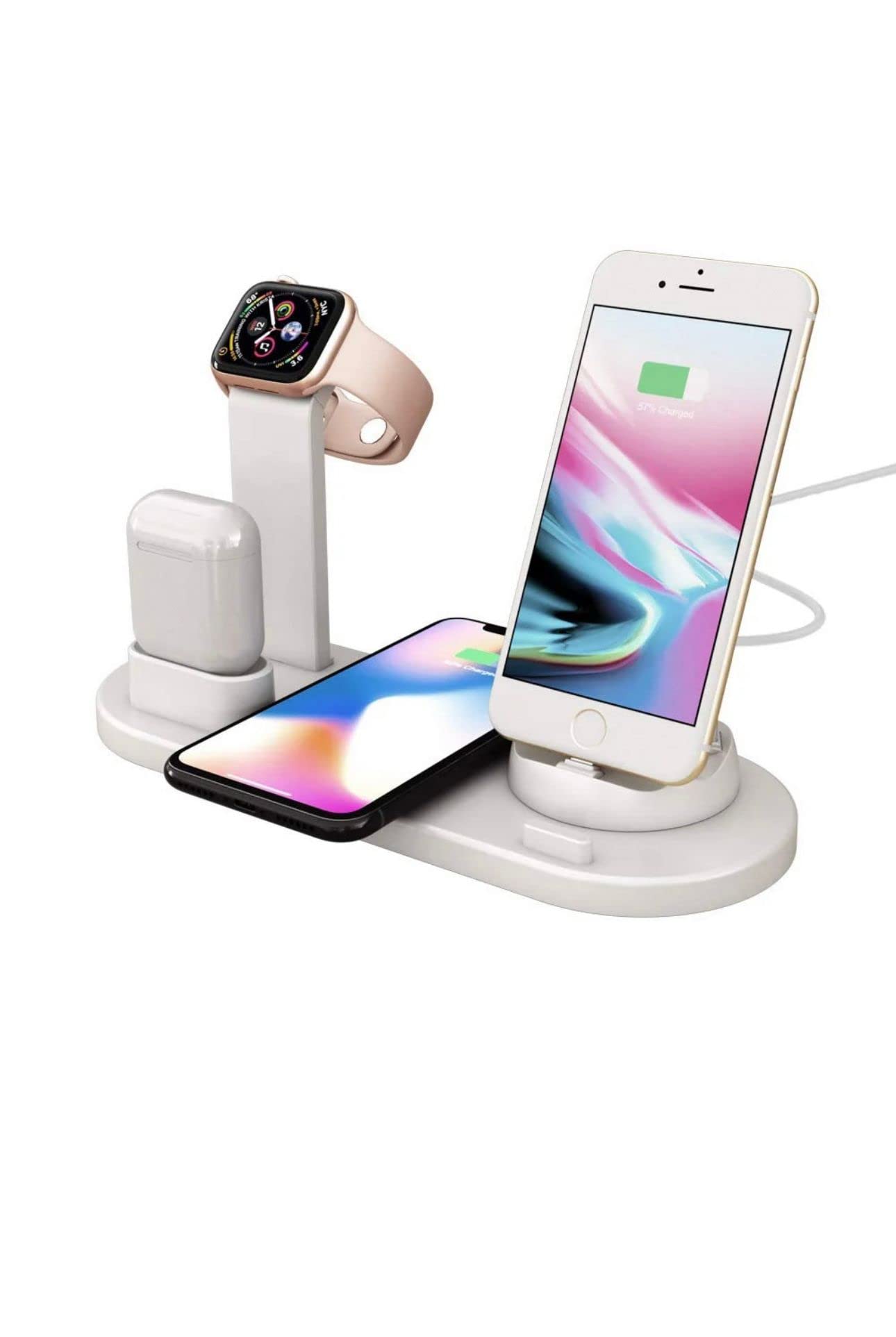 Wirless Charger 4 in 1 Multifunction Chargers 15w Fast 6 in 1 Charging Dock for AirPods Watch Phone iPhone 14/13/12/11/pro/pro max/X/Xmax (Black)