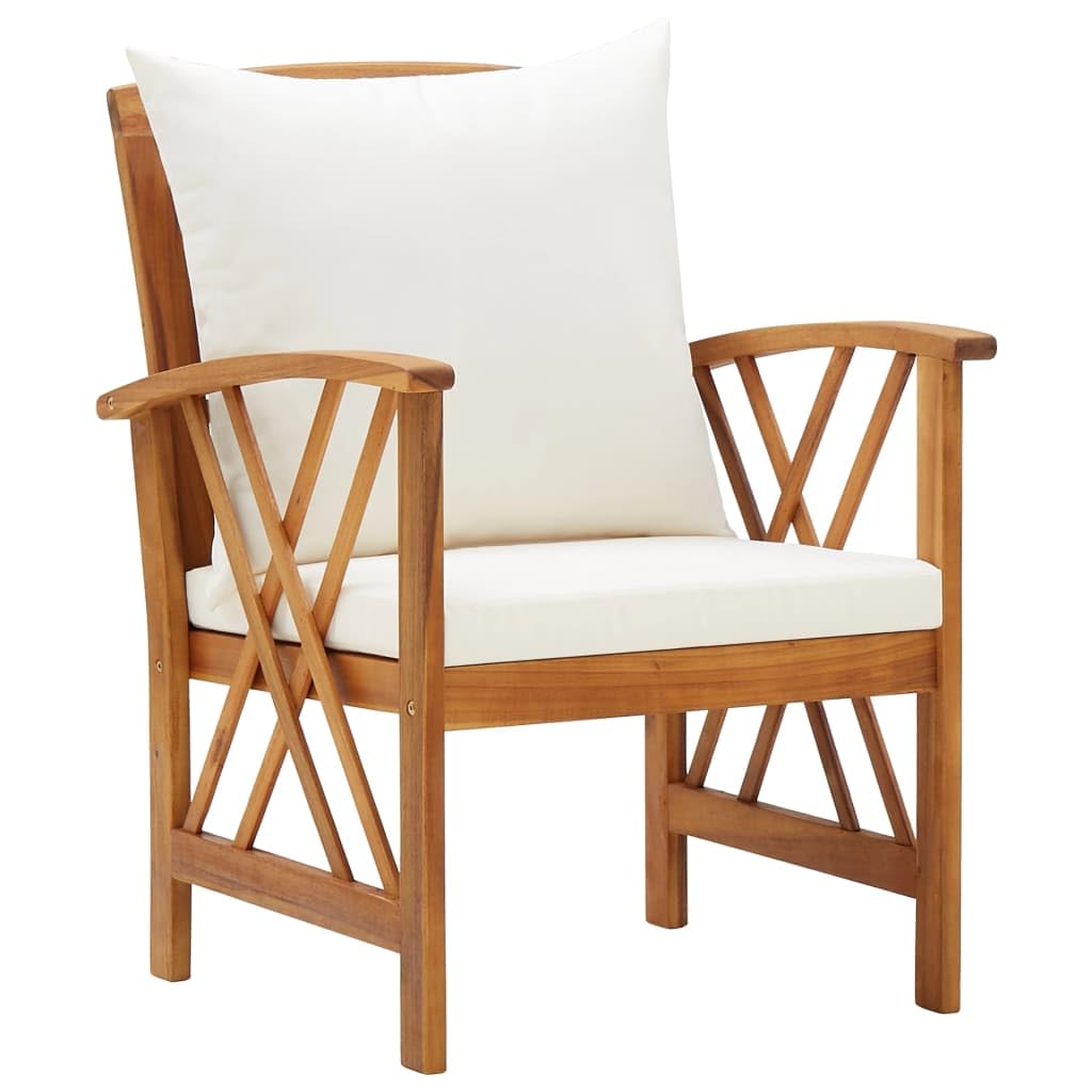 vidaXL Patio Furniture Set 4 Piece, Patio Bench Seat with Coffee Table, Wooden Dining Set for Garden Balcony Porch, Modern, Solid Wood Acacia