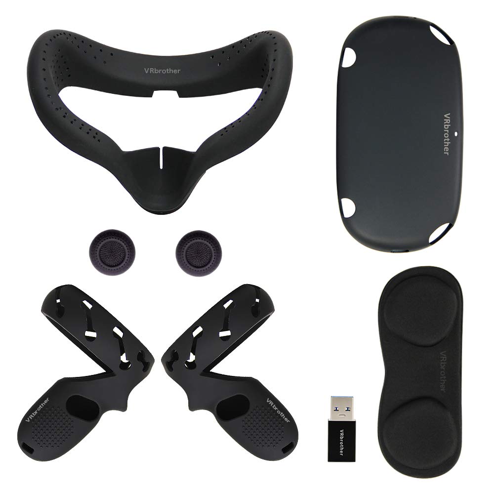 VRbrother Newer Version Controller Silicone CoverMask for Oculus Quest VR headset handle are reserved for infrared does not interfere with any of the functions comfort suit 8piece set