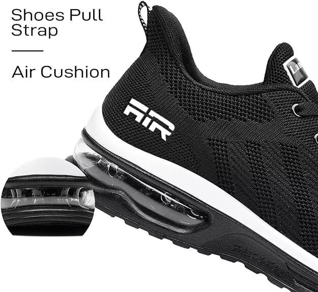 Wide Width Womens Sneakers Air Cushion Running Shoes Walking Tennis Shoes for Women Black