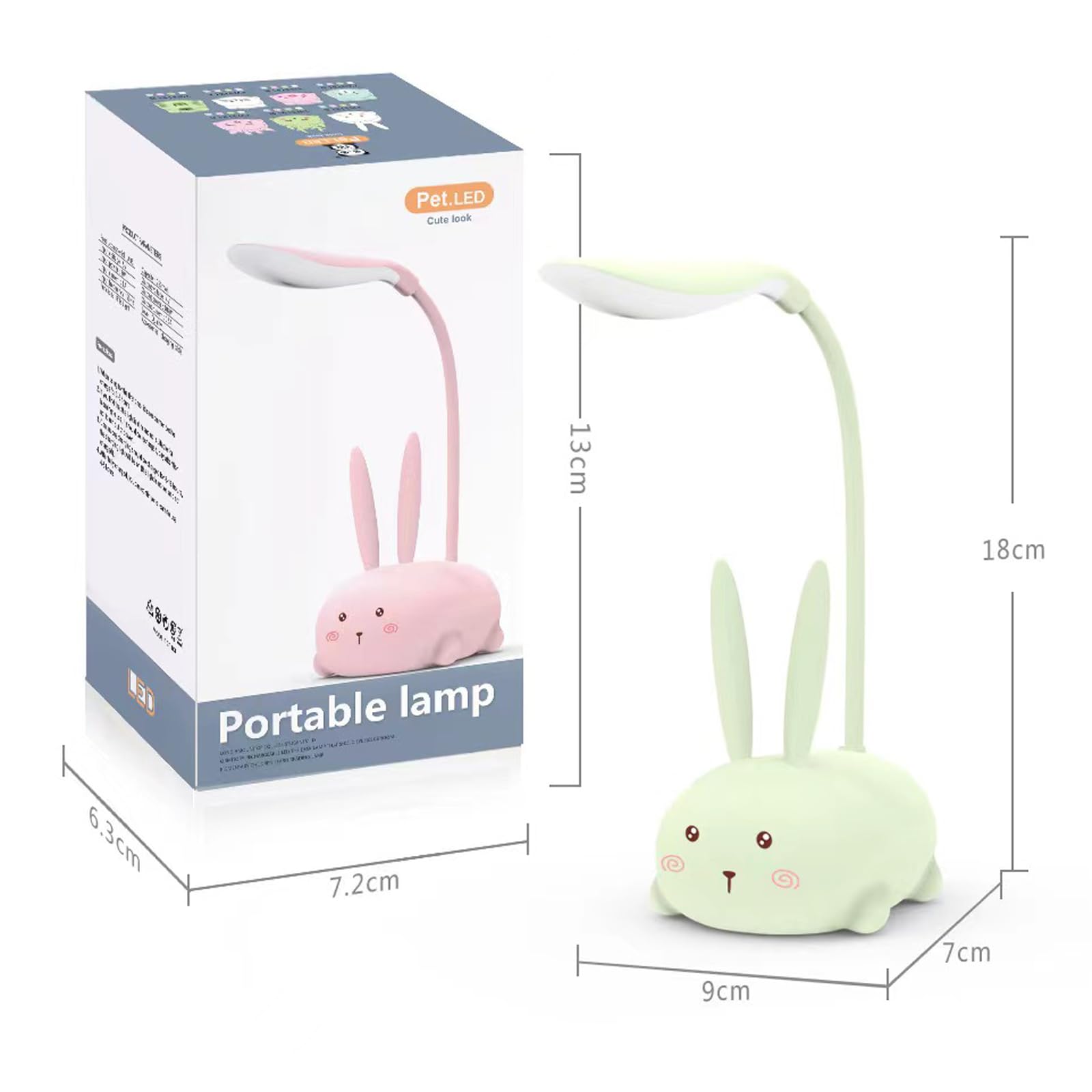 Yinhamnl LED Desk Lamp,Mini Cat Night Light, Portable LED Table Light, Cute Foldable USB Rechargeable Reading Light Bedroom Children's Bedside Study (Pink)