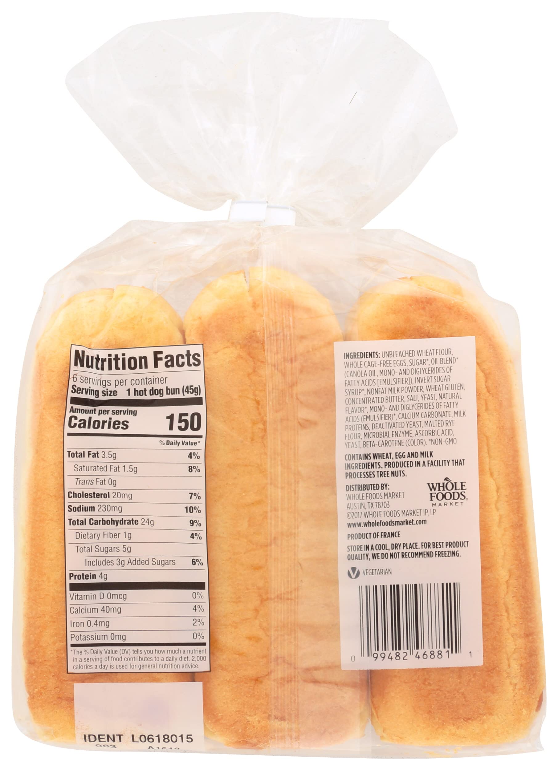 Whole Foods Market, Brioche Hot Dog Buns, 6 ct