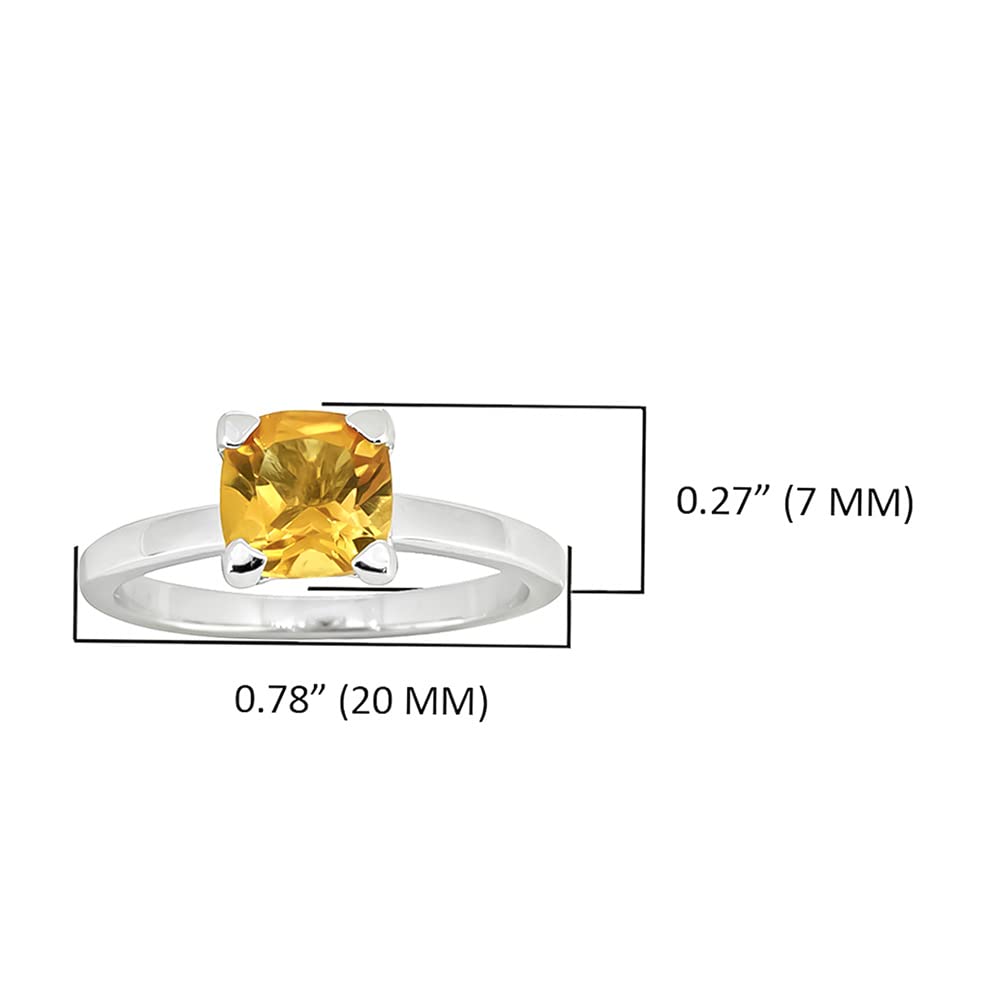 YoTreasure 1.82 Ct. Natural Healing Crystal Citrine Solid 925 Sterling Silver Ring Jewelry
