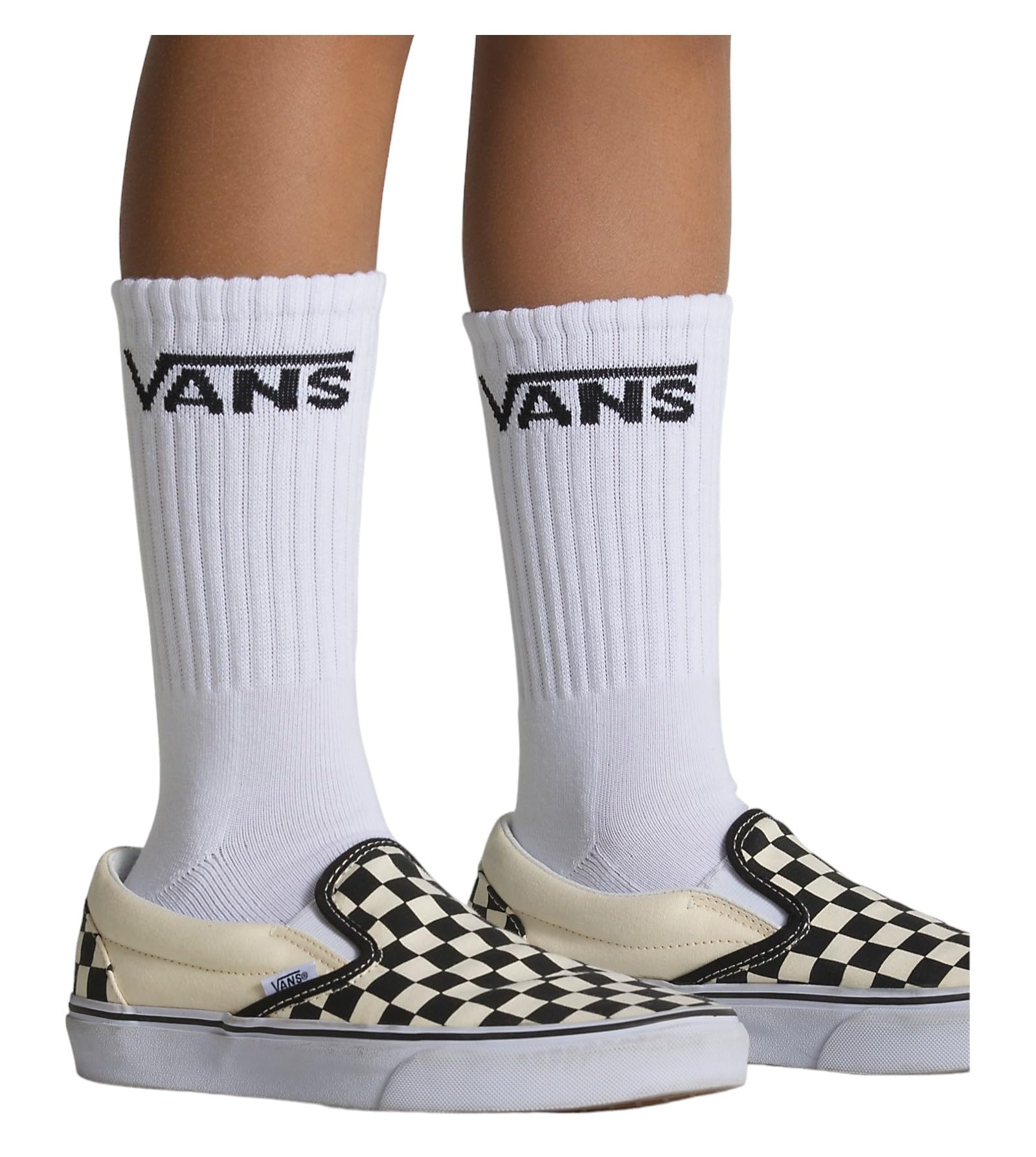 Vans Classic Crew Sock - Boys' - 3-Pack White, 10.0-13.5