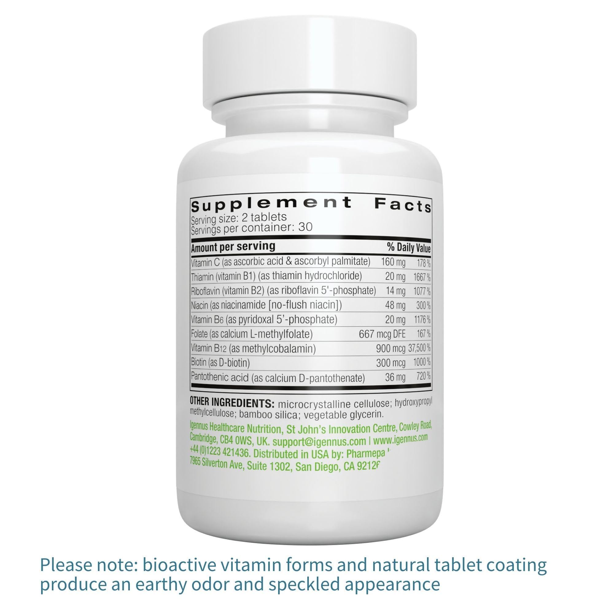 Super B-Complex β Methylated B Vitamins, MTHFR Supplement with Methylfolate & B12 Methylcobalamin, Sustained Release, Clean Label, Vegan, Lab Verified, 60 Small Tablets by Igennus